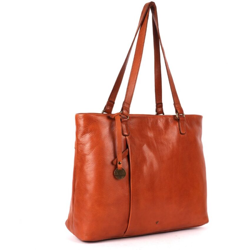 Genuine Italian Cognac Leather Women’s Tote Handbag – Luxury ...